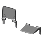 Fold down seat "Balu" with aluminium sitting surface, wall mounted